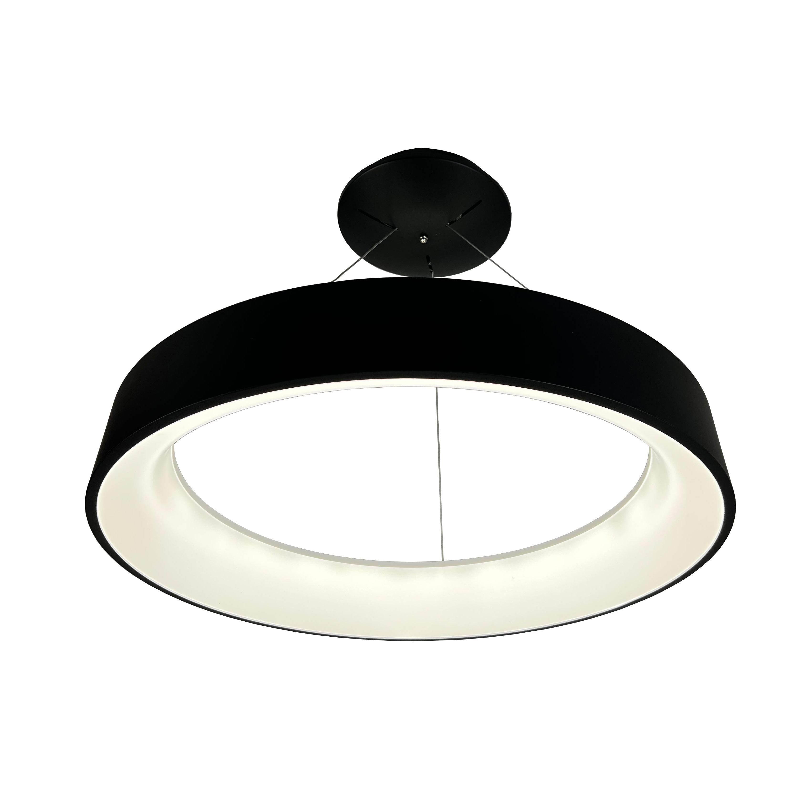EQ Light Alom 35" Black 48-Watt Integrated LED Circular Pendant – Lamps ...
