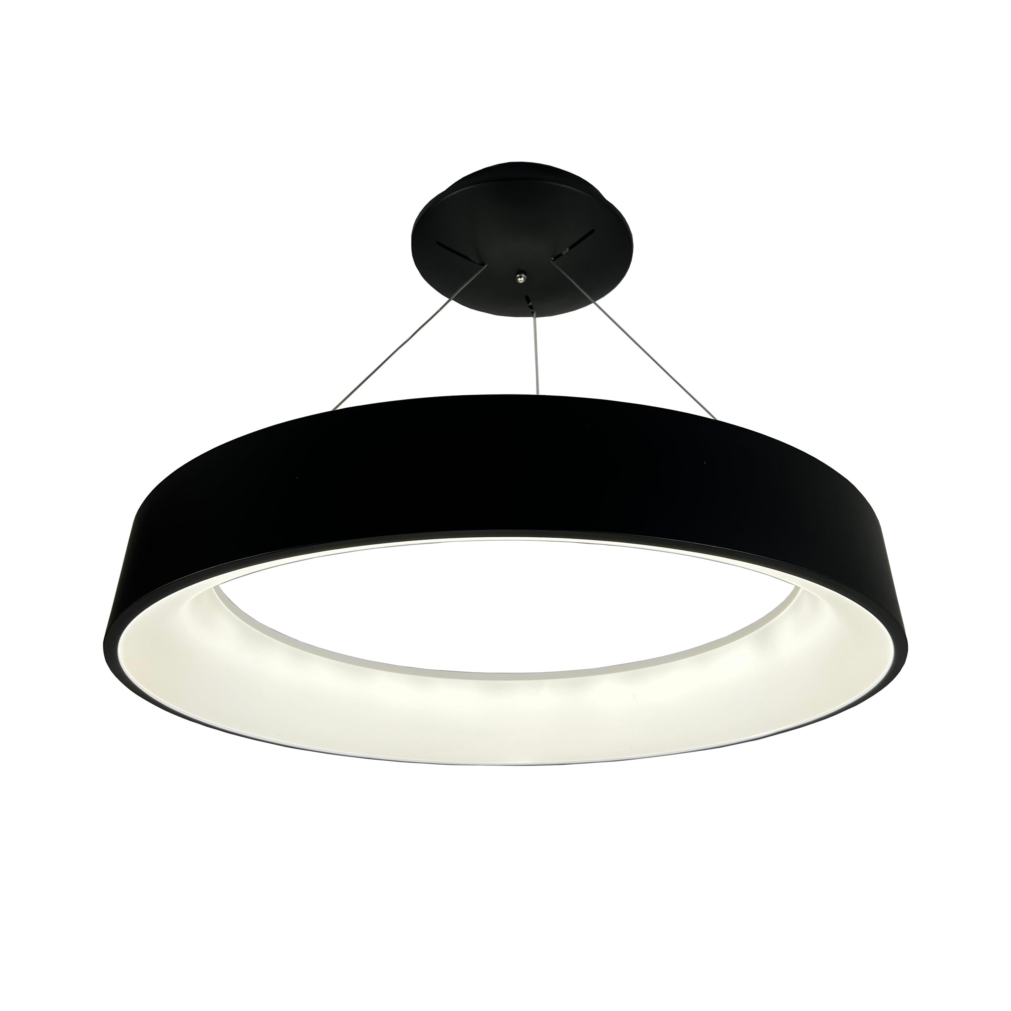 EQ Light Alom 35" Black 48-Watt Integrated LED Circular Pendant – Lamps ...