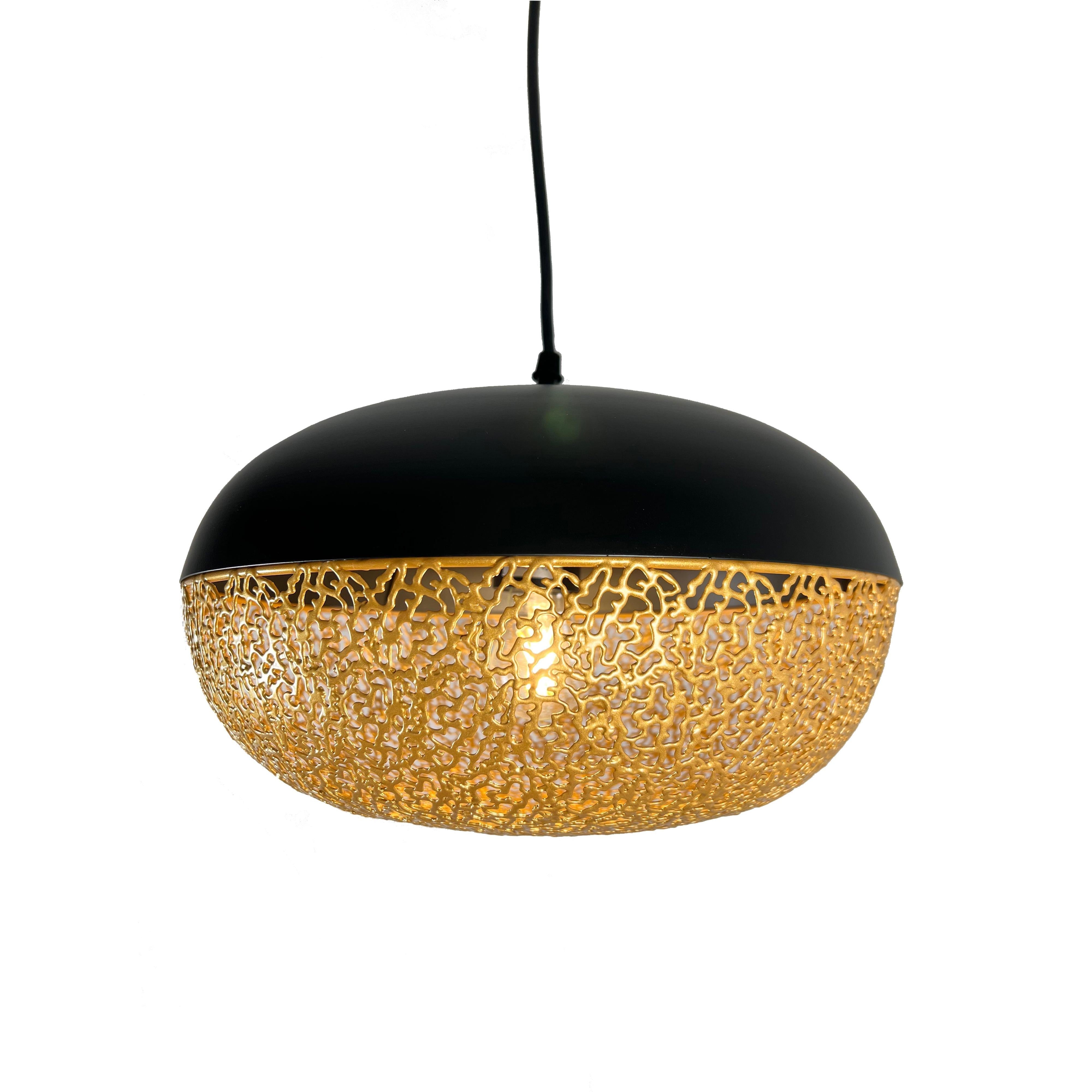 EQ Light Iktan 14" Black & Gold Oval Pendant – Lamps Depot