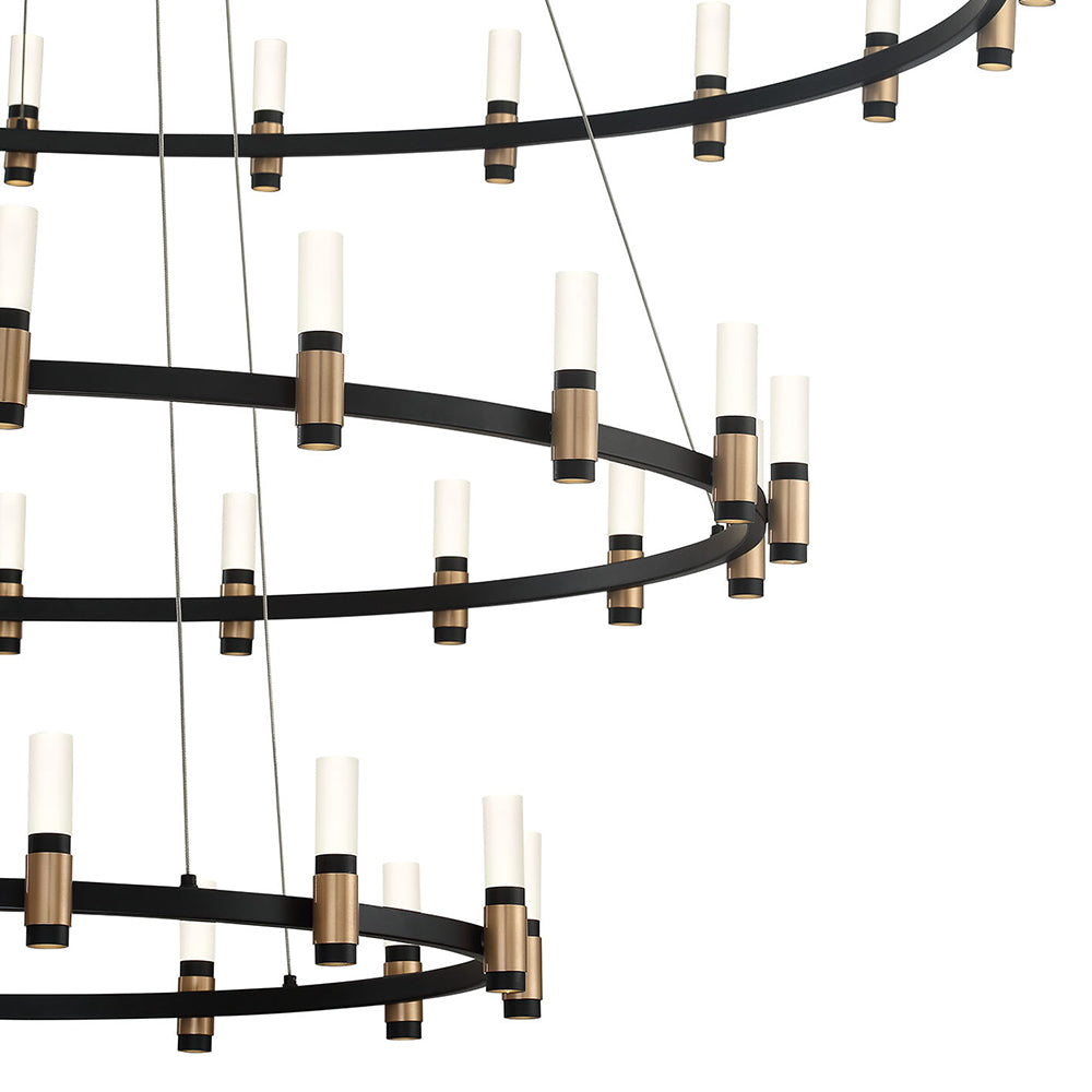Eurofase Lighting Albany 60" 3-Tier Dimmable Integrated LED Brass & Bl ...