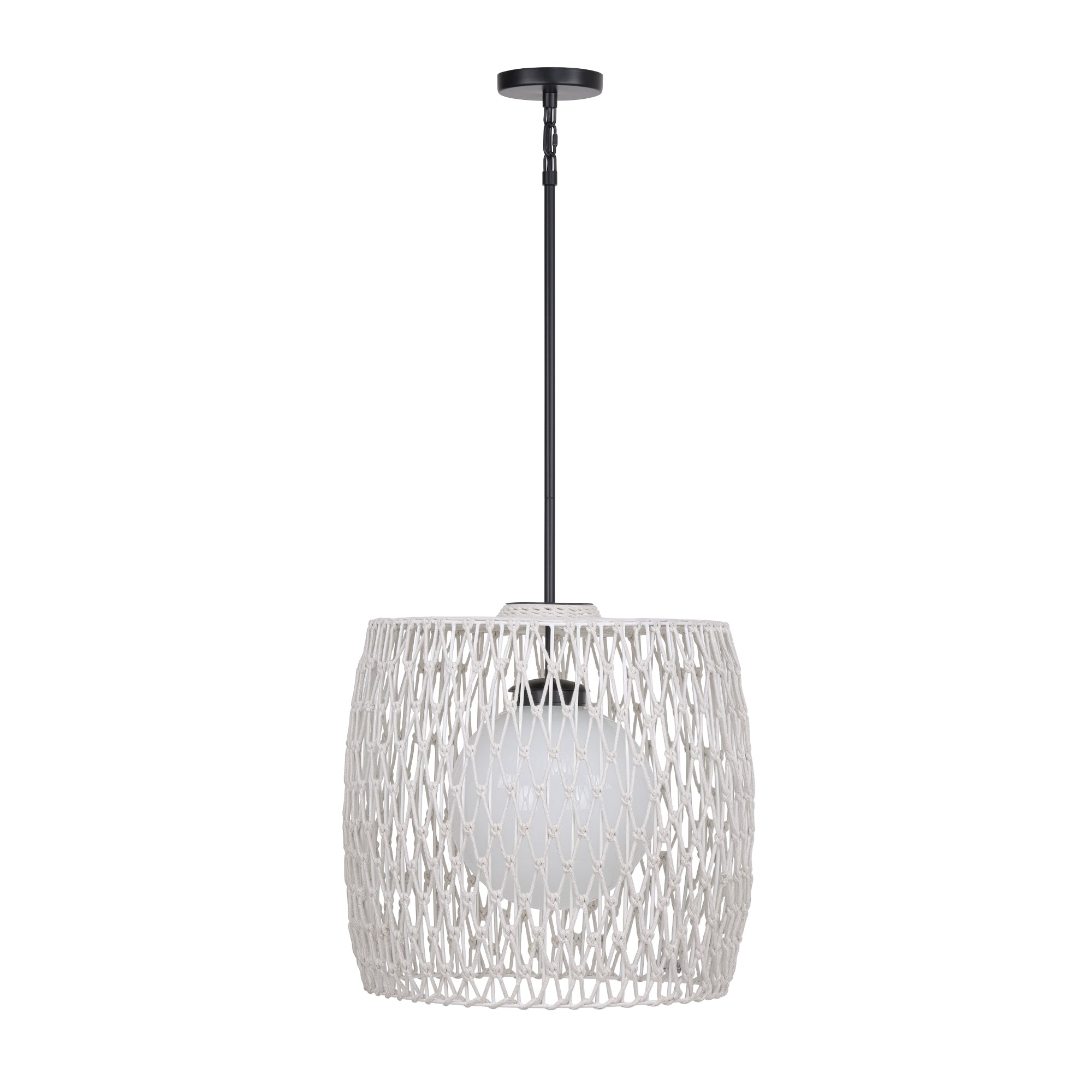 Eurofase Lighting Lara 22" Matte Black Pendant Light With Pet Weave Ro ...