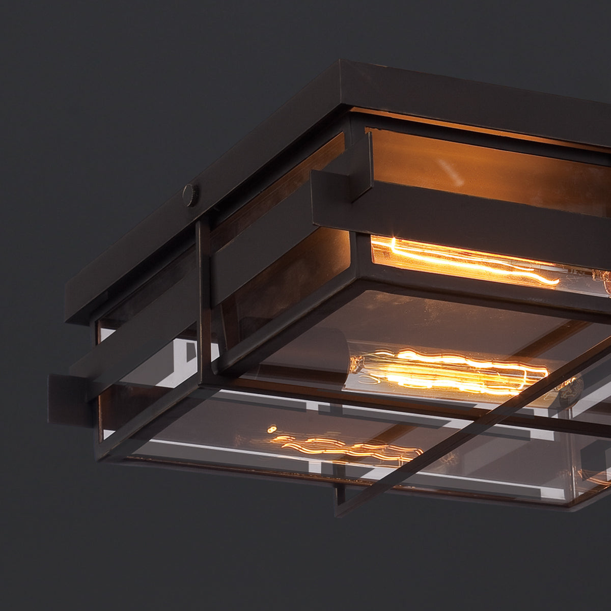 Eurofase Lighting Muller 14" 2-Light Dimmable Incandescent Bronze Flus ...