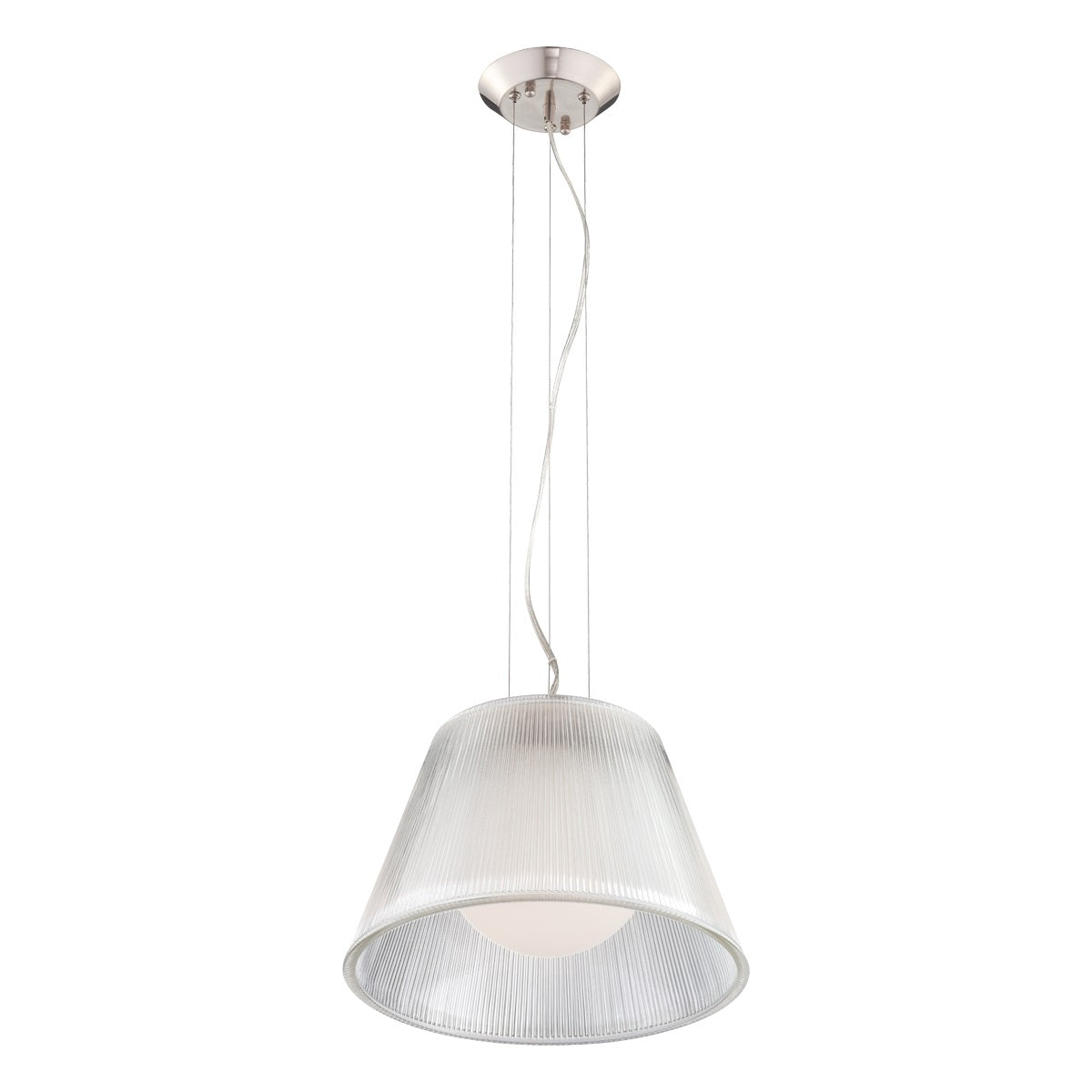 Eurofase Lighting Ribo 13" Chrome Incandescent Round Pendant Light Wit ...