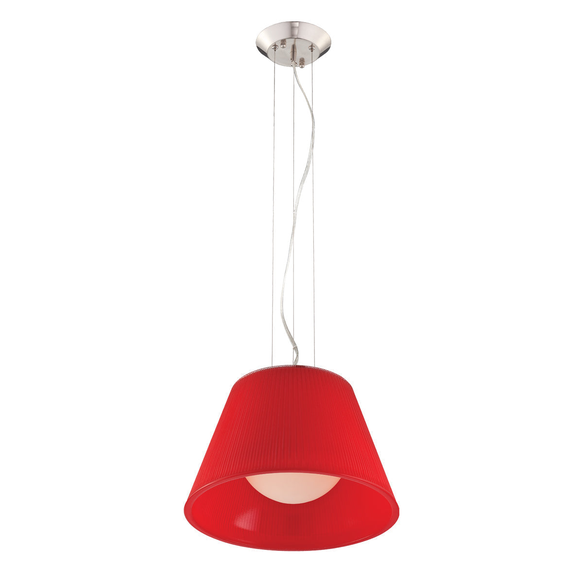 Eurofase Lighting Ribo 13" Chrome Incandescent Round Pendant Light Wit ...