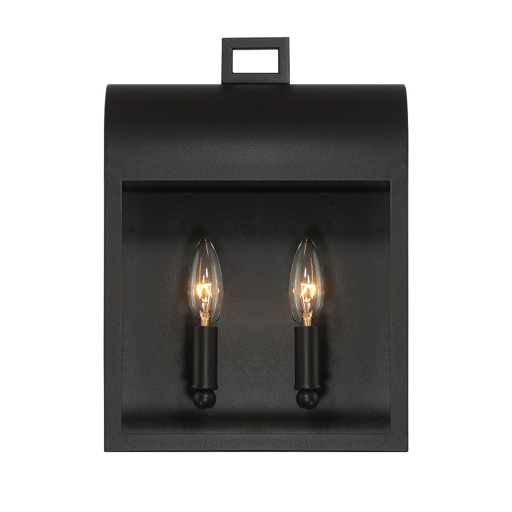 Eurofase Lighting Soyar 10" 2-Light Candelabra Satin Black Outdoor Wal ...