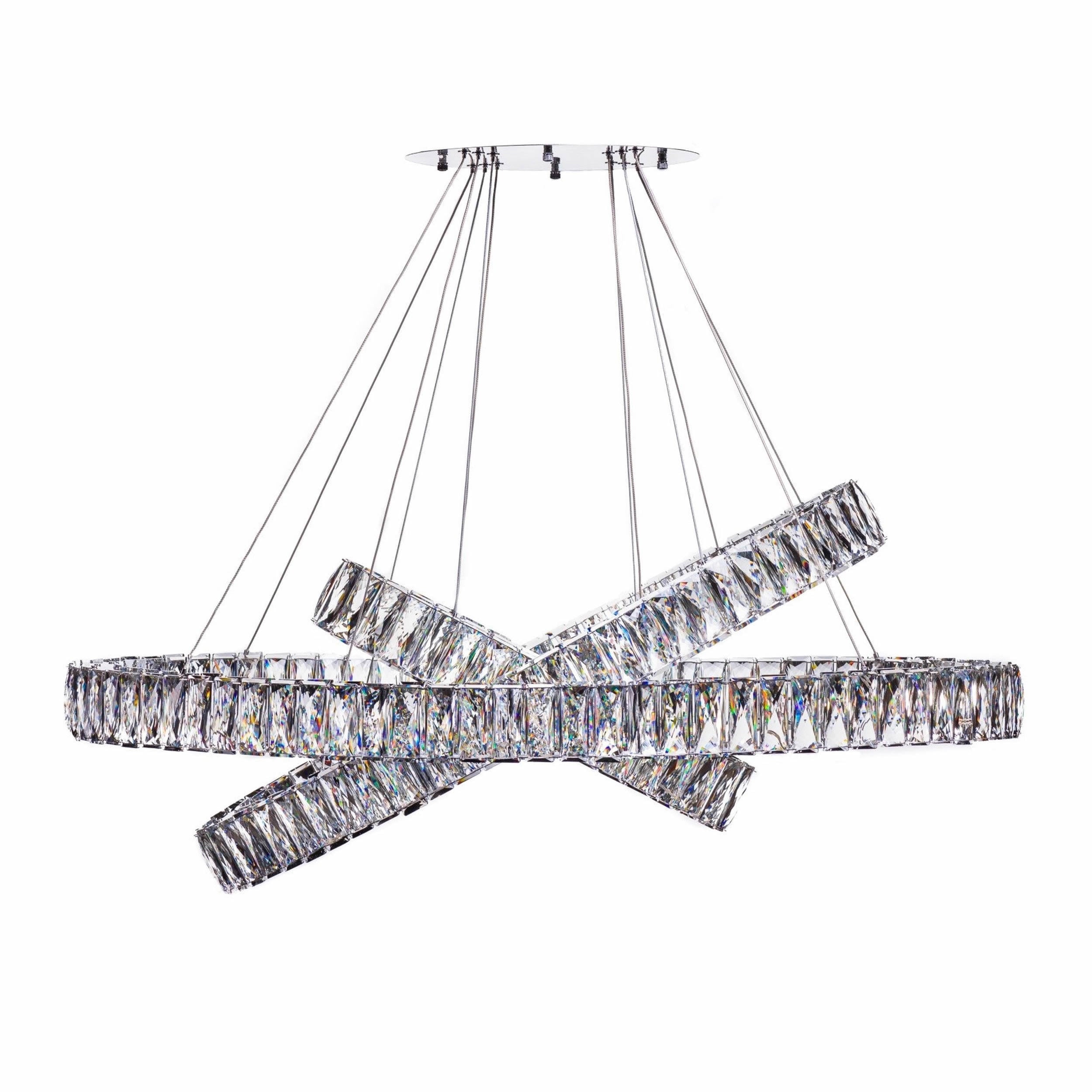 Finesse Decor Crystal Elegance 28" W x 23" H Chrome Aluminum Crystal 3 – Lamps Depot