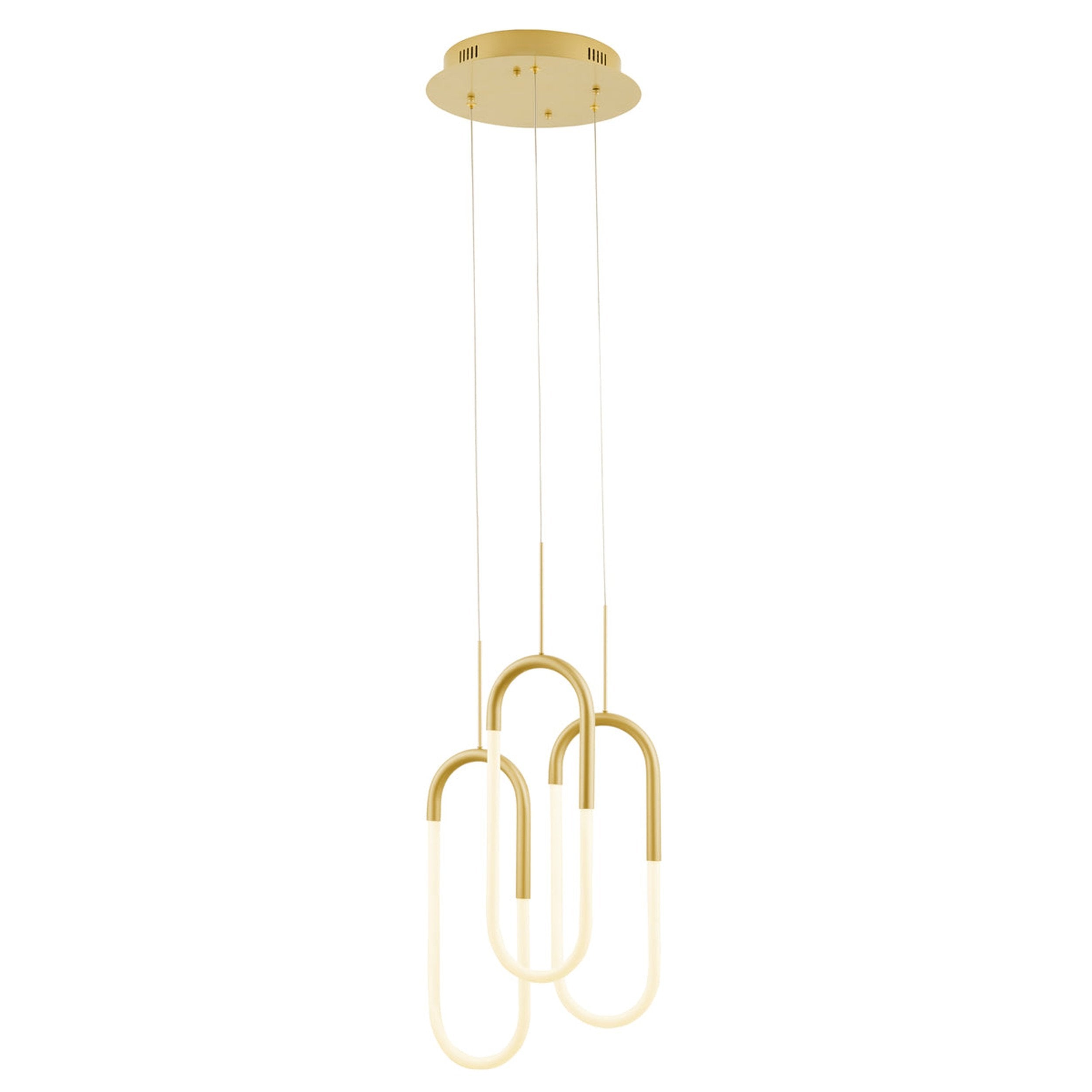 Finesse Decor Three Clips 7" Sandy Gold Finish 3-Light LED Chandelier ...