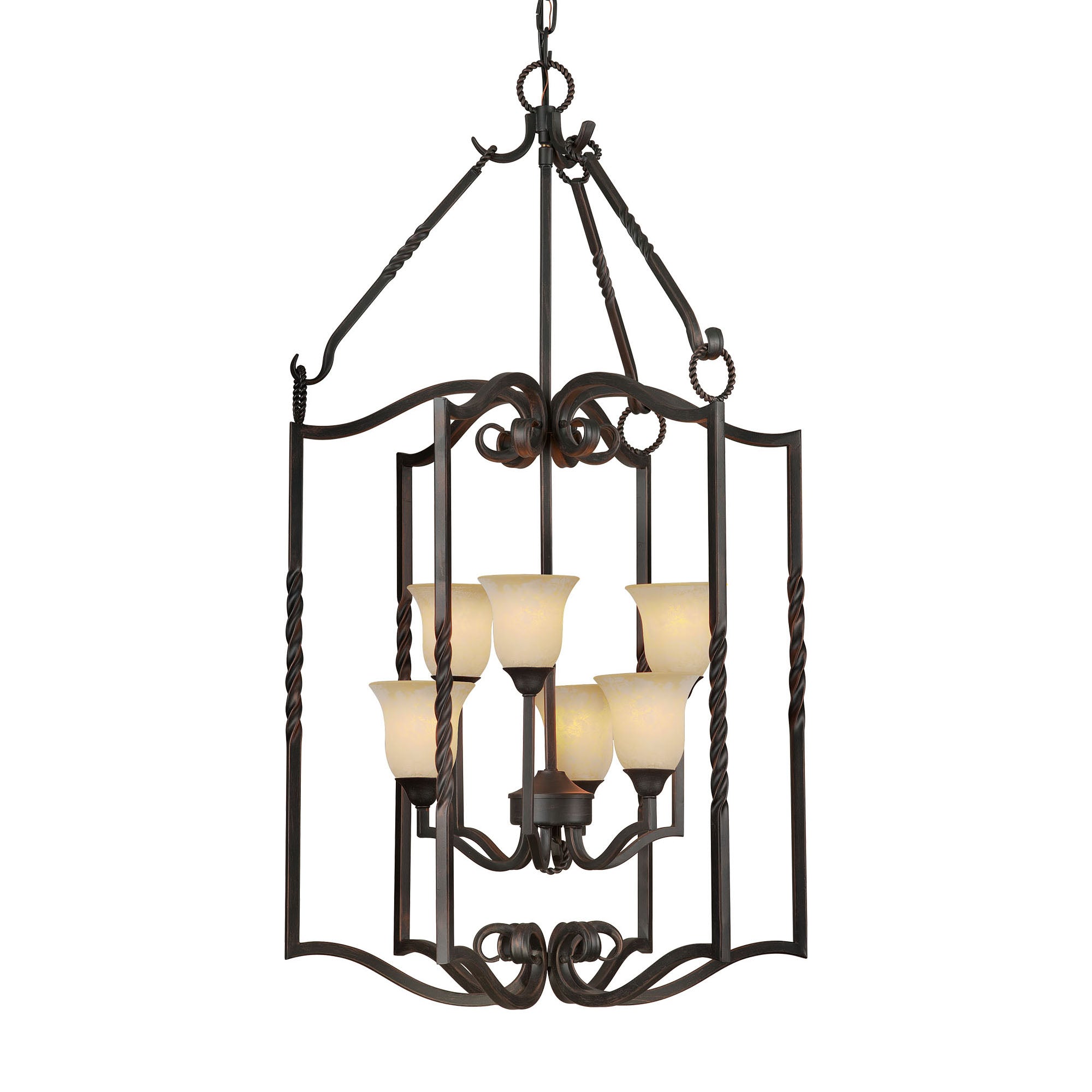 Forte Lighting Molly 20" 6-Light Steel Bordeaux Pendant Light With Tap ...