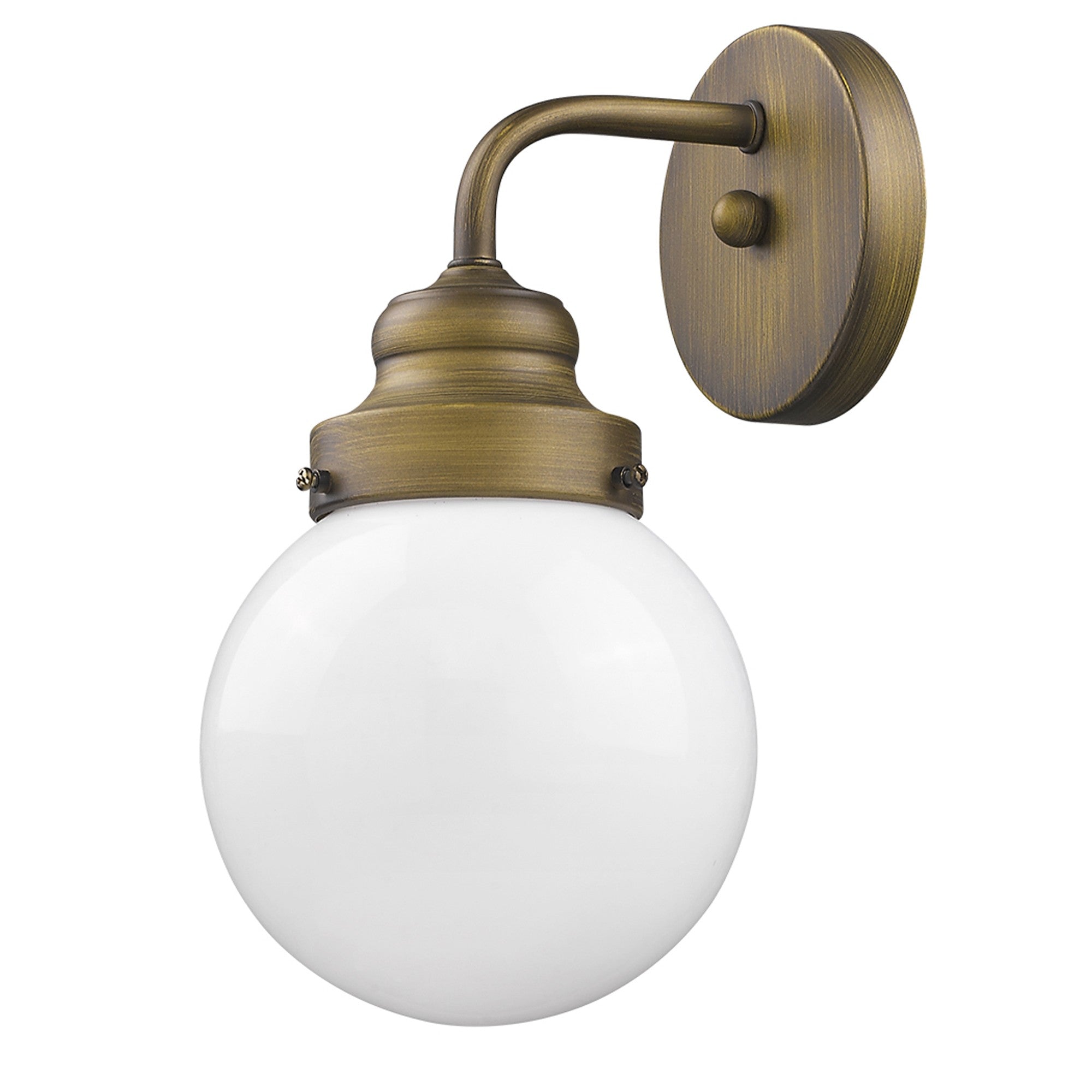 HomeRoots One Light Wall Sconce With Round Glass Shade and Gold Finish ...