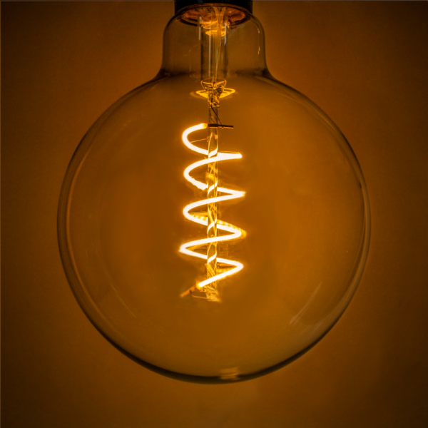 Hometown Evolution G125 LED 5" Spiral Filament 4 Watts Light Bulb ...