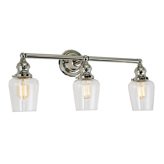 JVI Designs Union Square Liberty Polished Nickel 3-Light Wall Sconce W ...