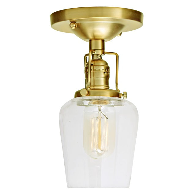JVI Designs Union Square Liberty Satin Brass 1-Light Flush Ceiling Mou ...