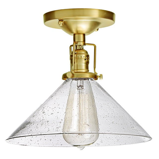 JVI Designs Union Square Satin Brass 1-Light Flush Ceiling Mount Light ...