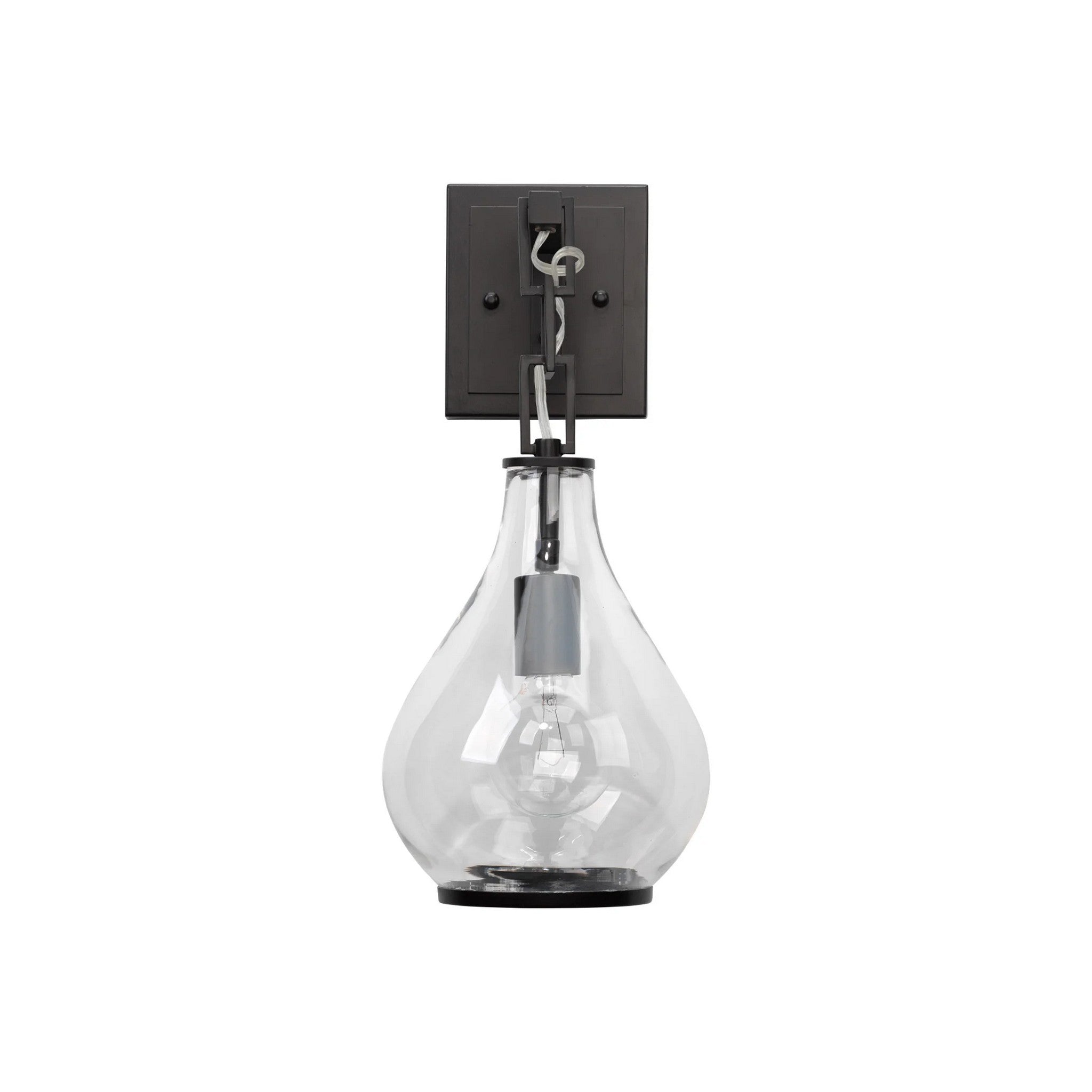Jamie Young Teardrop 8" x 18" 1-Light Oil Rubbed Bronze Hanging Wall S ...