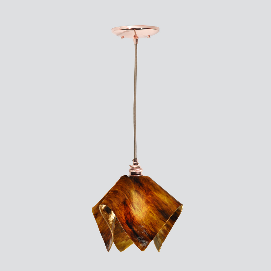Jezebel Gallery Flame Signature 9" x 7" Small Earth Pendant Light With ...