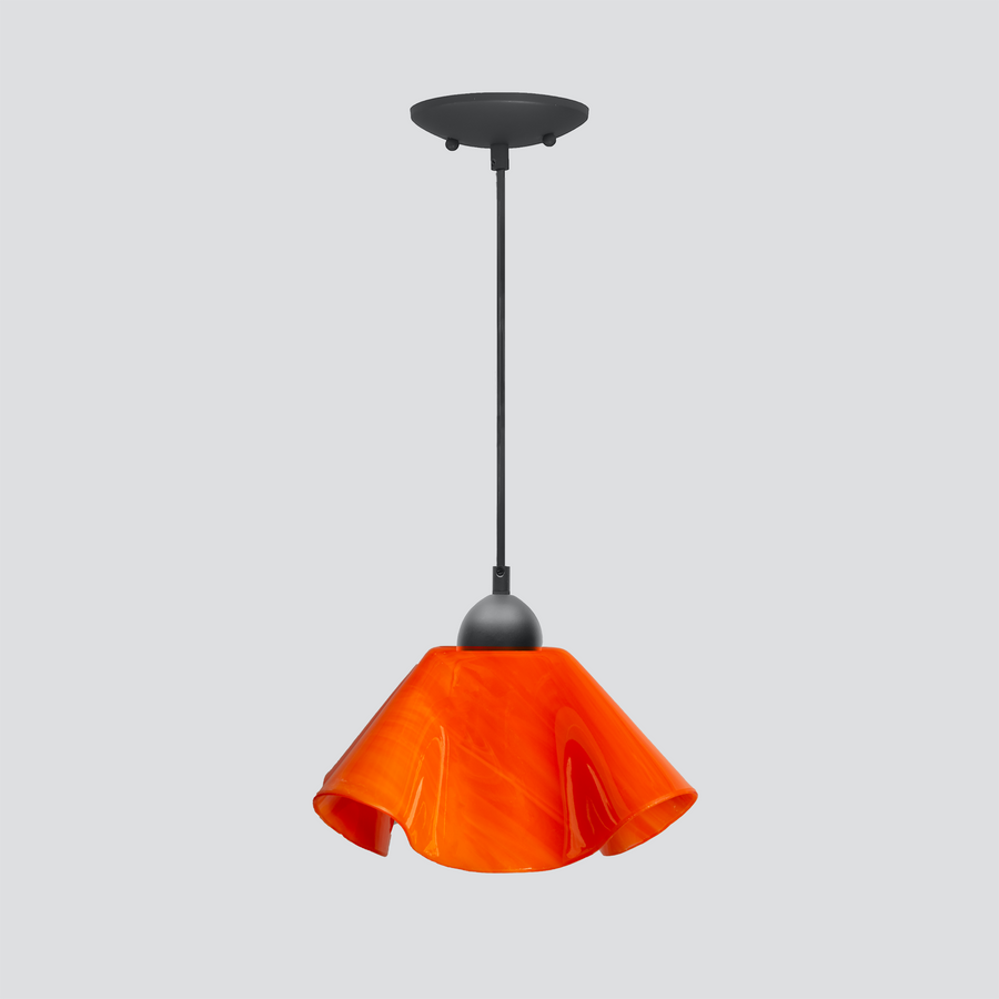 Jezebel Gallery Lily Radiance 11" x 7" Large Tangerine Pendant Light W ...
