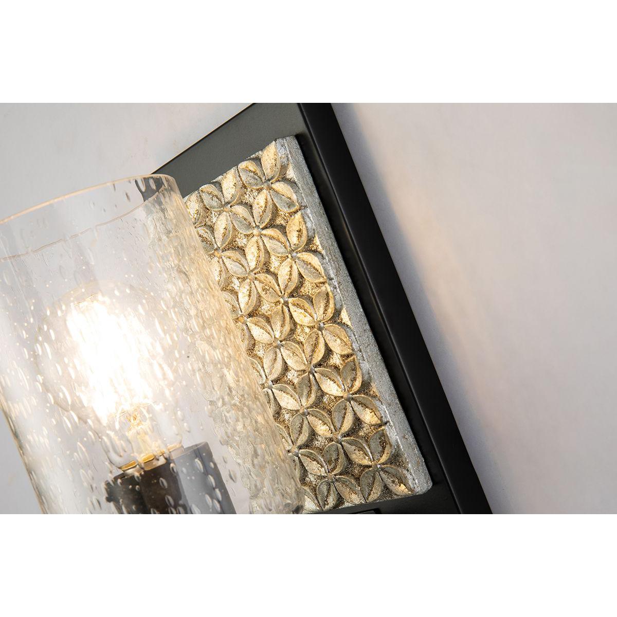 Lucas & McKearn Arcadia 1-Light Matte Black & Antique Silver Wall Ligh ...