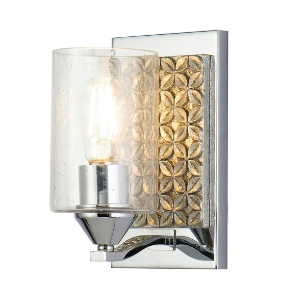 Lucas & McKearn Arcadia 1-Light Polished Chrome & Antique Silver Wall ...