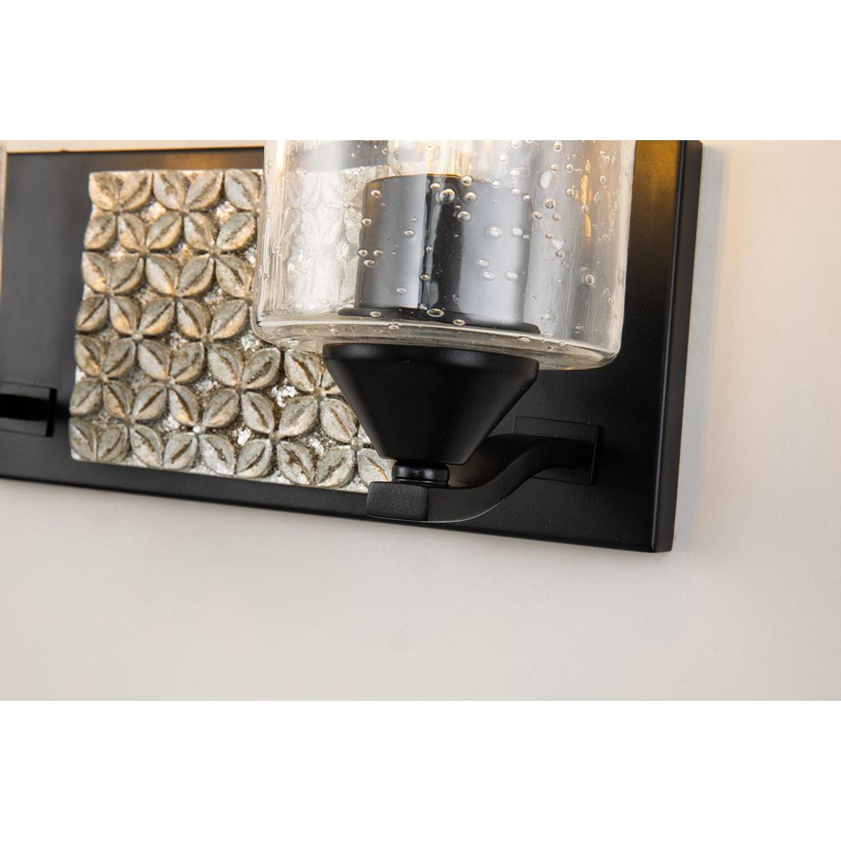 Lucas & McKearn Arcadia 2-Light Matte Black & Antique Silver Wall Ligh ...