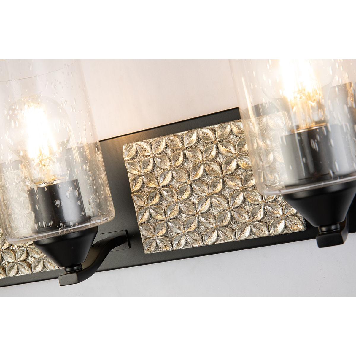 Lucas & McKearn Arcadia 4-Light Matte Black & Antique Silver Wall Ligh ...