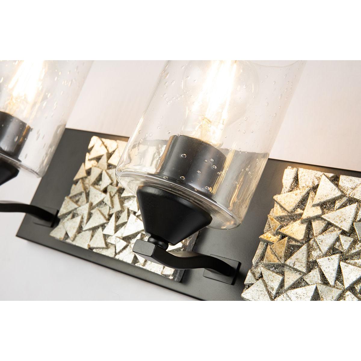 Lucas & McKearn Bocage 3-Light Matte Black & Antique Silver Wall Light ...