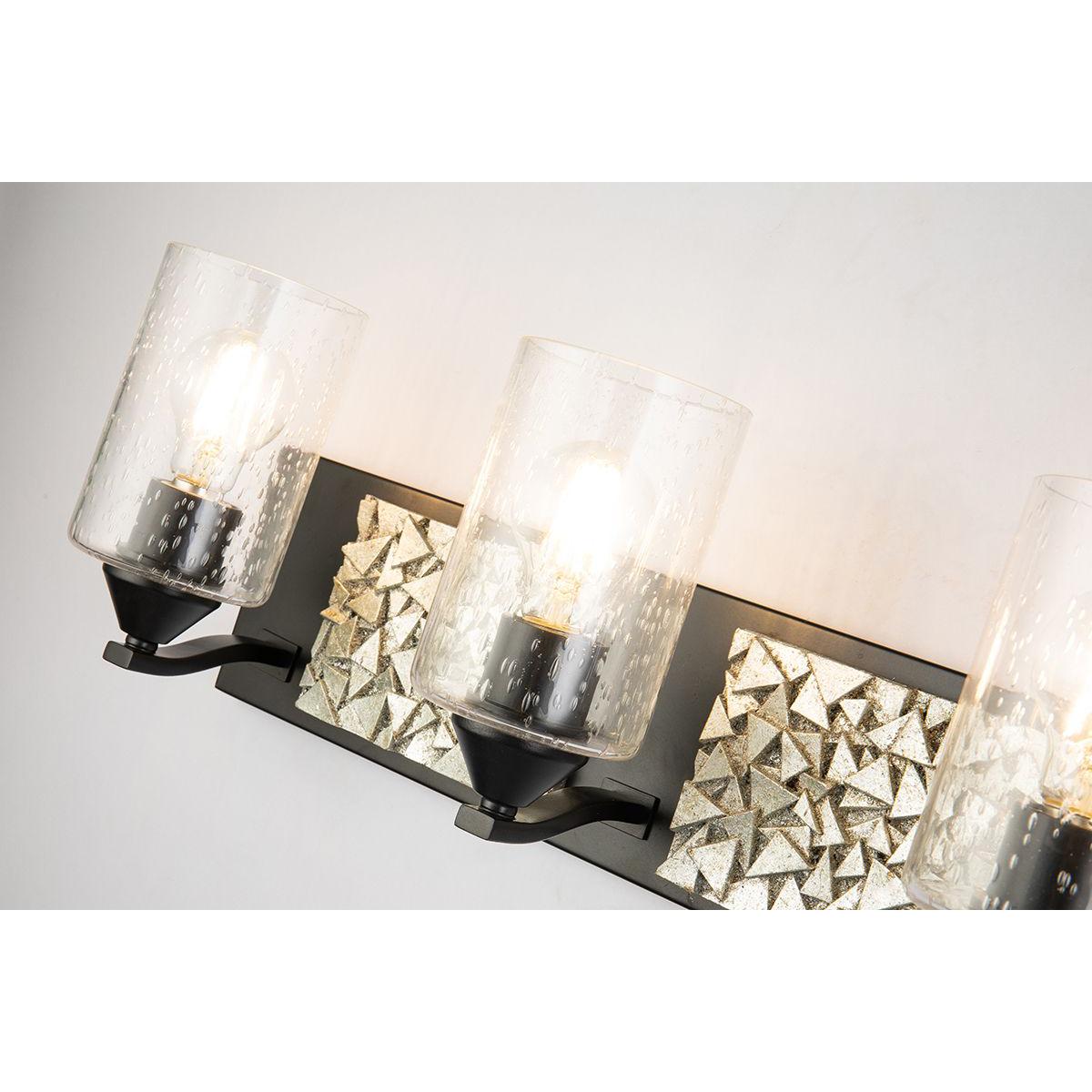 Lucas & McKearn Bocage 4-Light Matte Black & Antique Silver Wall Light ...