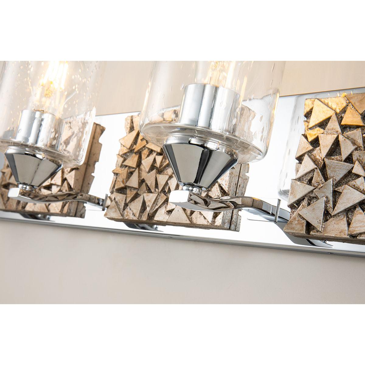 Lucas & McKearn Bocage 4-Light Polished Chrome & Antique Silver Wall L ...