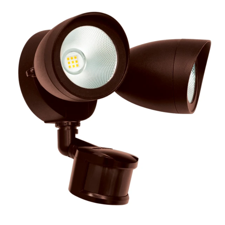 MW Lighting Twin Head Security Light Bronze with Motion Sensor – Lamps ...