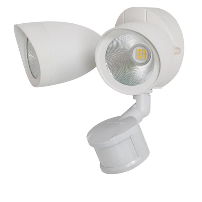 MW Lighting Twin Head Security Light White with Motion Sensor – Lamps Depot