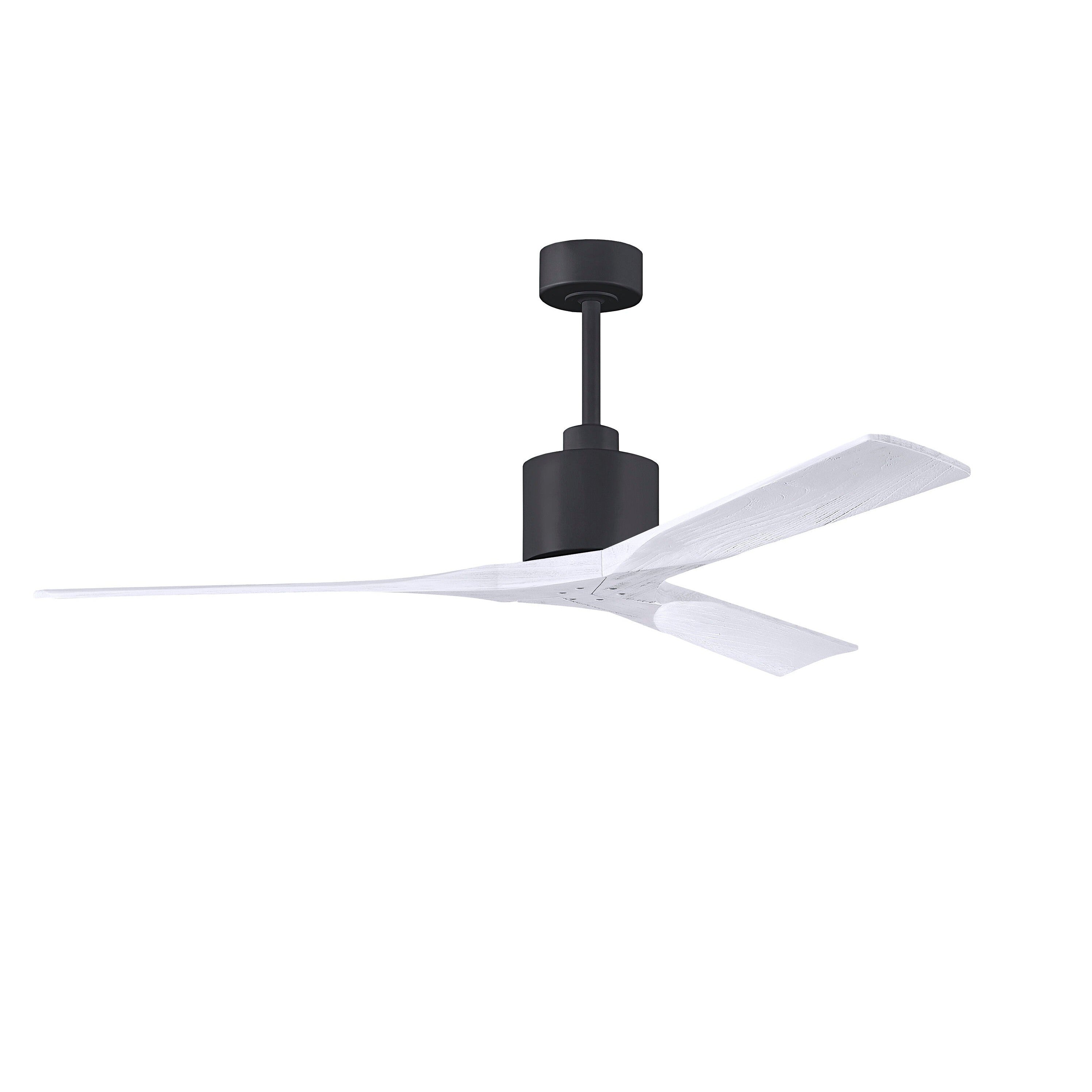 Matthews Fan Company Atlas Nan 60" Matte Black Ceiling Fan With Solid ...