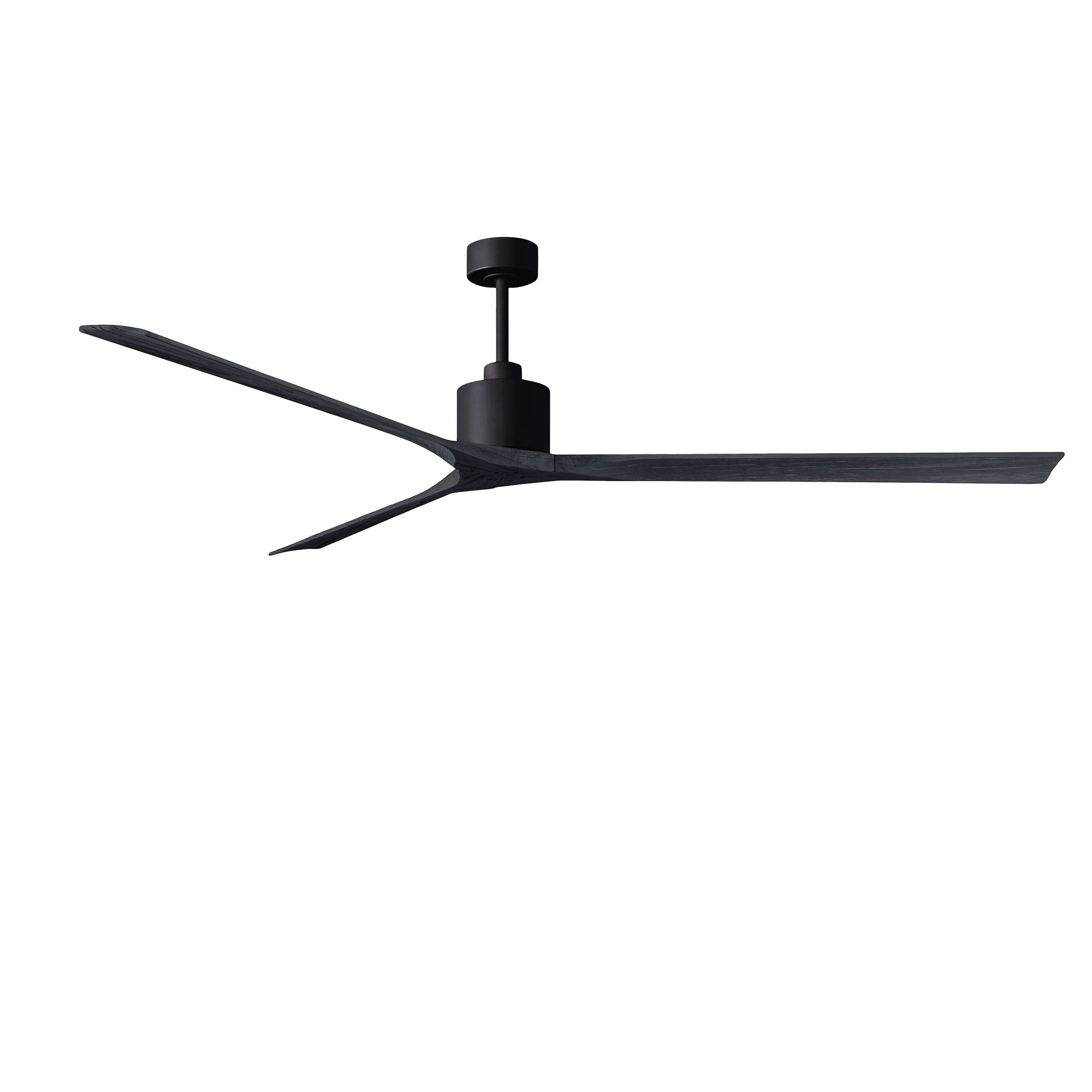 Matthews Fan Company Atlas Nan XL 90" Matte Black Ceiling Fan With Sol ...
