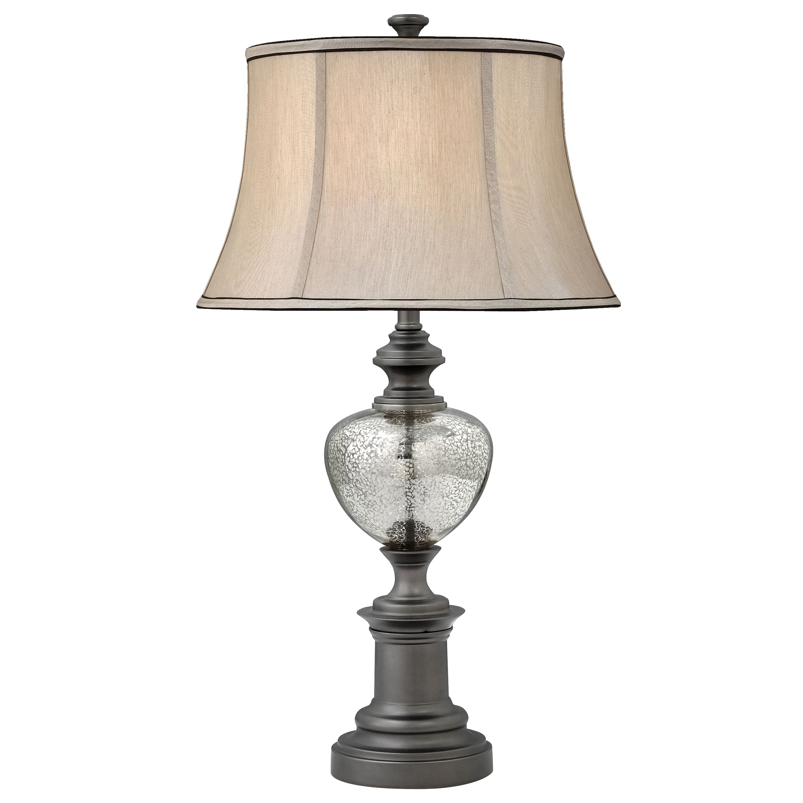 Medallion Lighting Acerra 30" Gunmetal and Mercury Glass Steel Table L ...