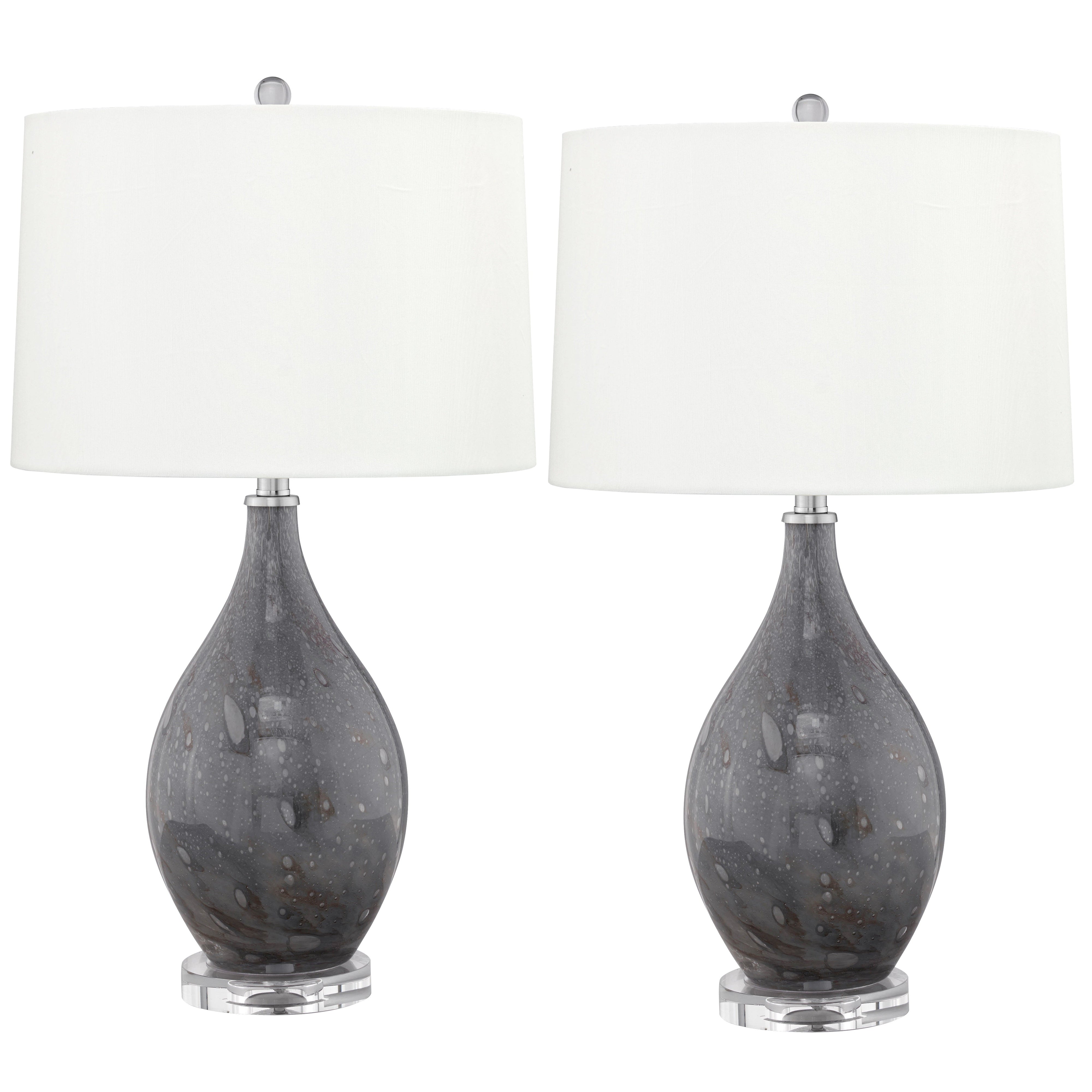 Medallion Lighting Bolzano 28" Grey Bubbled Glass Acrylic Table Lamp W ...