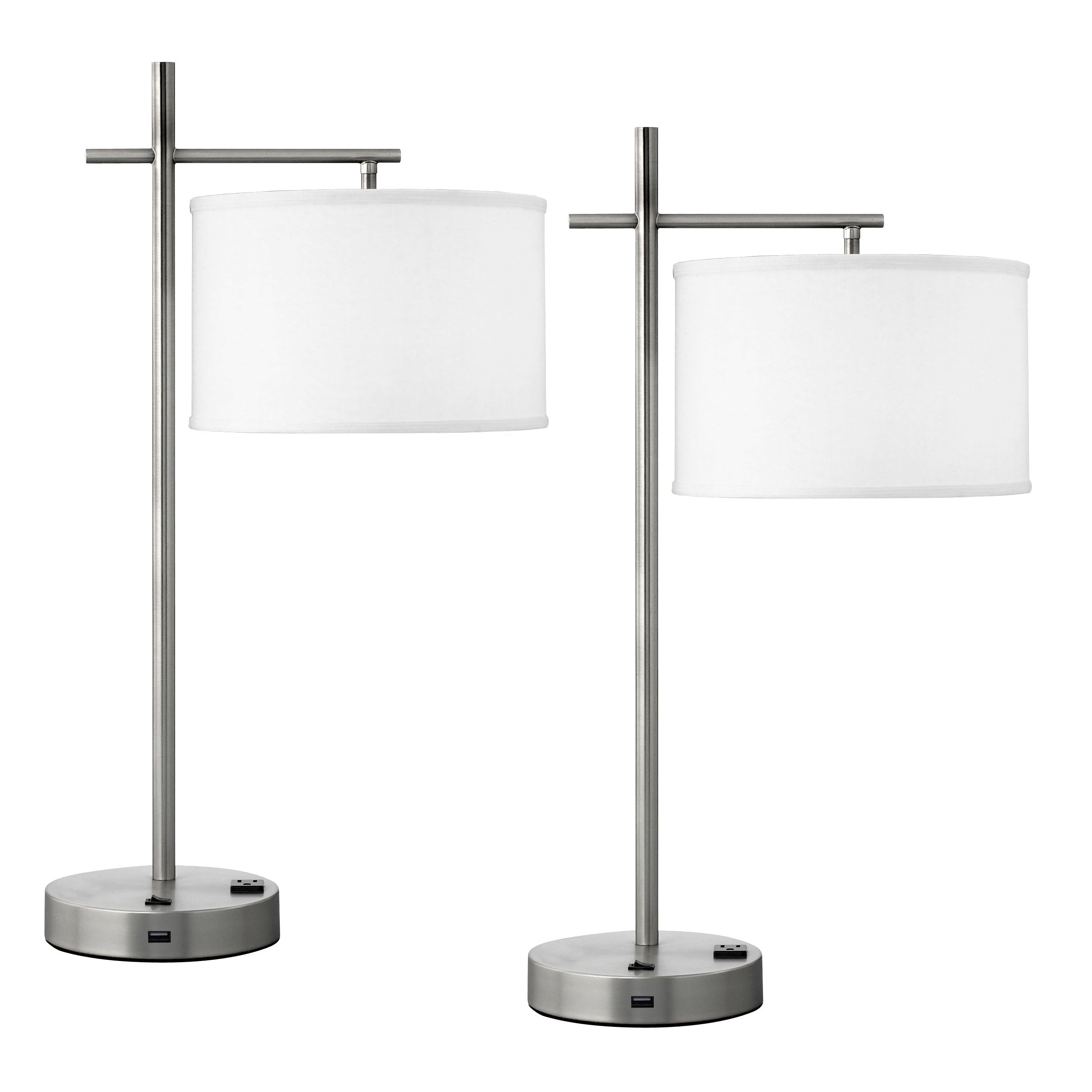 Medallion Lighting Innovate 26" Brushed Steel Single Nightstand Lamp W ...