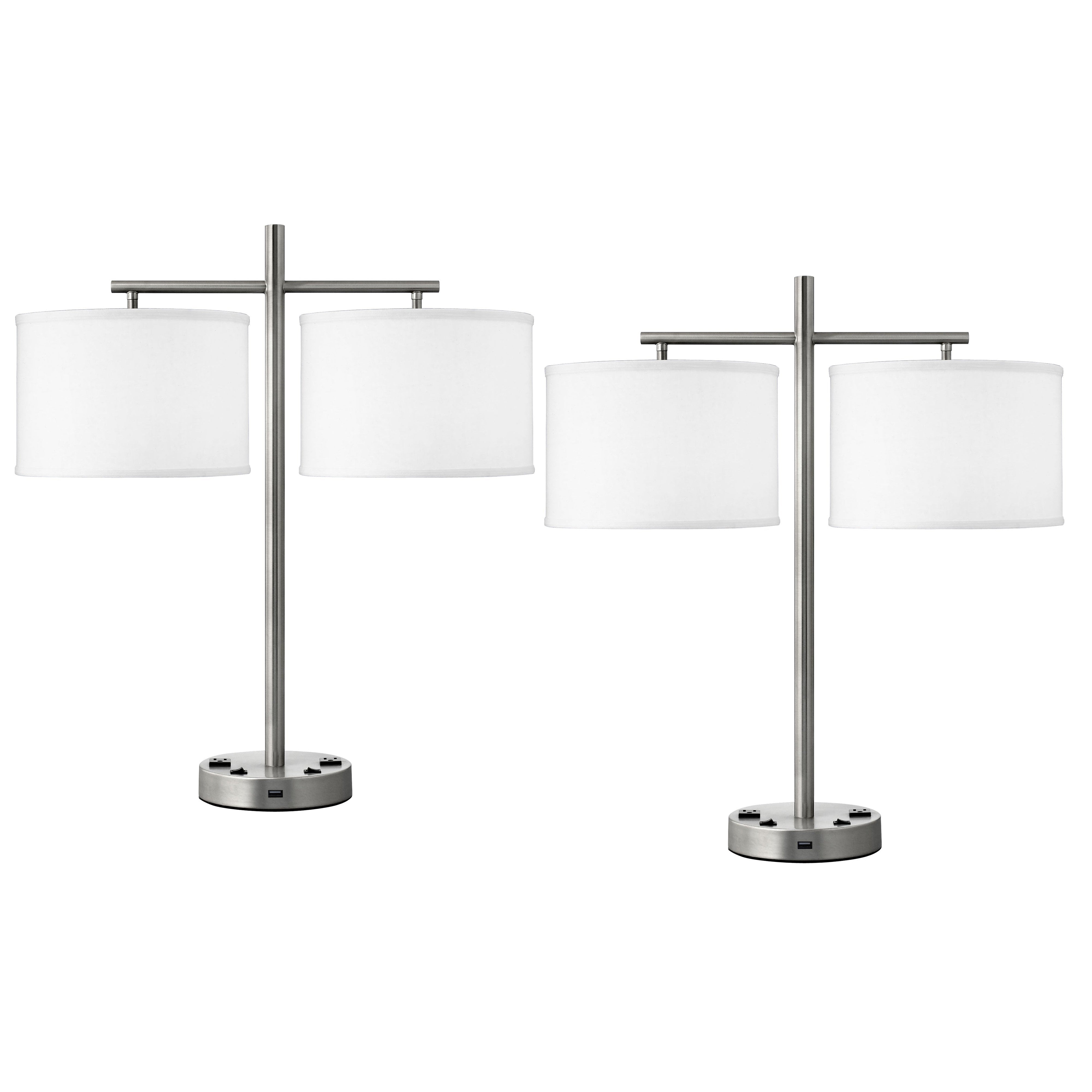 Medallion Lighting Innovate 26" Brushed Steel Twin-light Double Nights ...