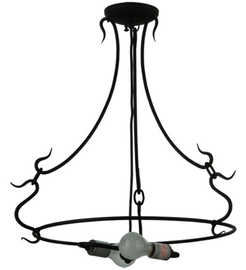 Meyda Lighting 24" 2-Light 3-Arm Black Powder Coat Serpentine Ring Sem ...