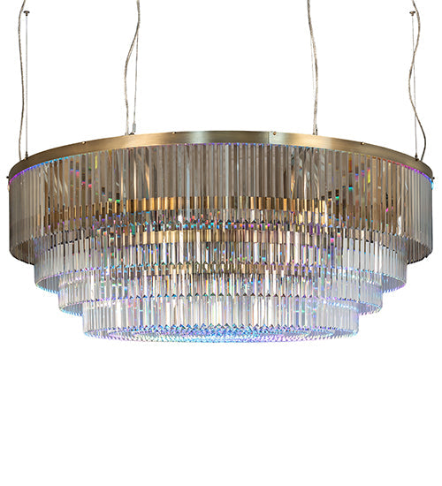 Meyda Lighting Beckam 72" LED Antique Brass Garland Chandelier With Cl ...
