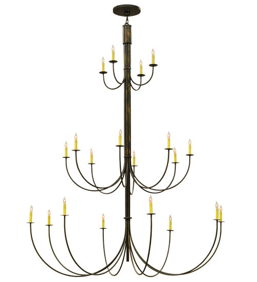 Meyda Lighting Cheal 78" 20-Light 3-Tier Timeless Bronze Chandelier Wi ...