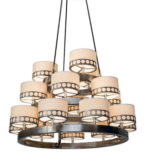 Meyda Lighting Cilindro 50" 18-Light Satin Clear Aloni Chandelier With ...