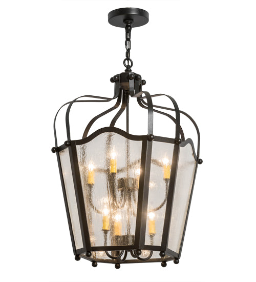 Meyda Lighting Citadel 22" 8-Light Textured Black Pendant Light With C ...
