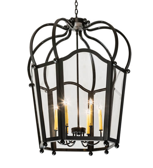 Meyda Lighting Citadel 32" 6-Light Blackwash Pendant Light With Clear ...