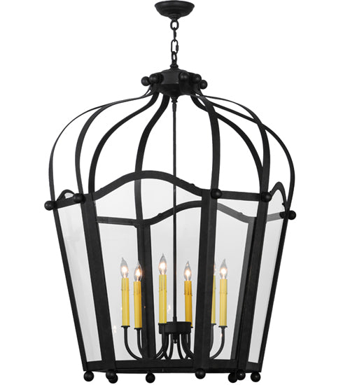 Meyda Lighting Citadel 33" 6-Light Antique Iron Gate Pendant Light Wit ...