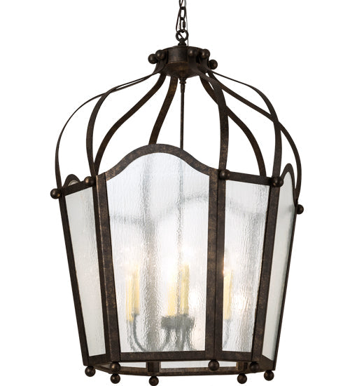 Meyda Lighting Citadel 33" 6-Light Golden Bronze Pendant Light With Cl ...