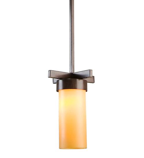 Meyda Lighting Dante 8" Classic Rust Mini Pendant Light With Creme Car ...
