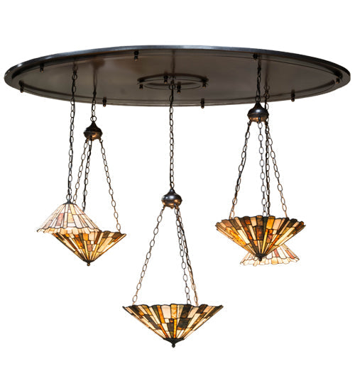 Meyda Lighting Delta 72" 11-Light Cosmic Silver Vein Cascading Pendant ...