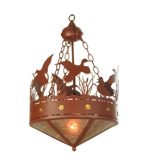 Meyda Lighting Ducks in Flight 16" 3-Light Rust Inverted Pendant Light ...
