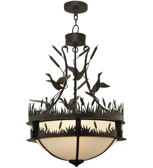 Meyda Lighting Ducks in Flight 24" 4-Light Oil Rubbed Bronze Inverted ...
