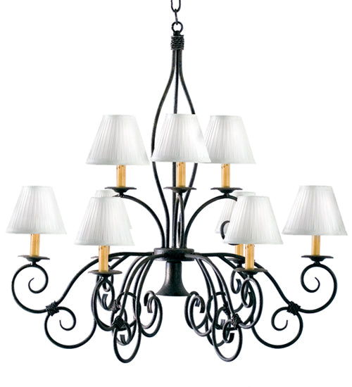 Meyda Lighting Grace 26" 10-Light 2-Tier Antique Iron Gate Chandelier ...