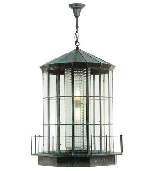 Meyda Lighting Lighthouse 29" 2-Light Verdi Lantern Pendant Light With ...