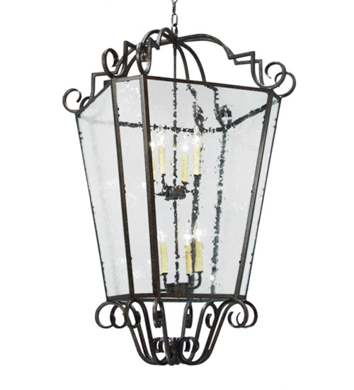 Meyda Lighting Marin 28" 8-Light Antique Iron Gate Pendant Light With ...